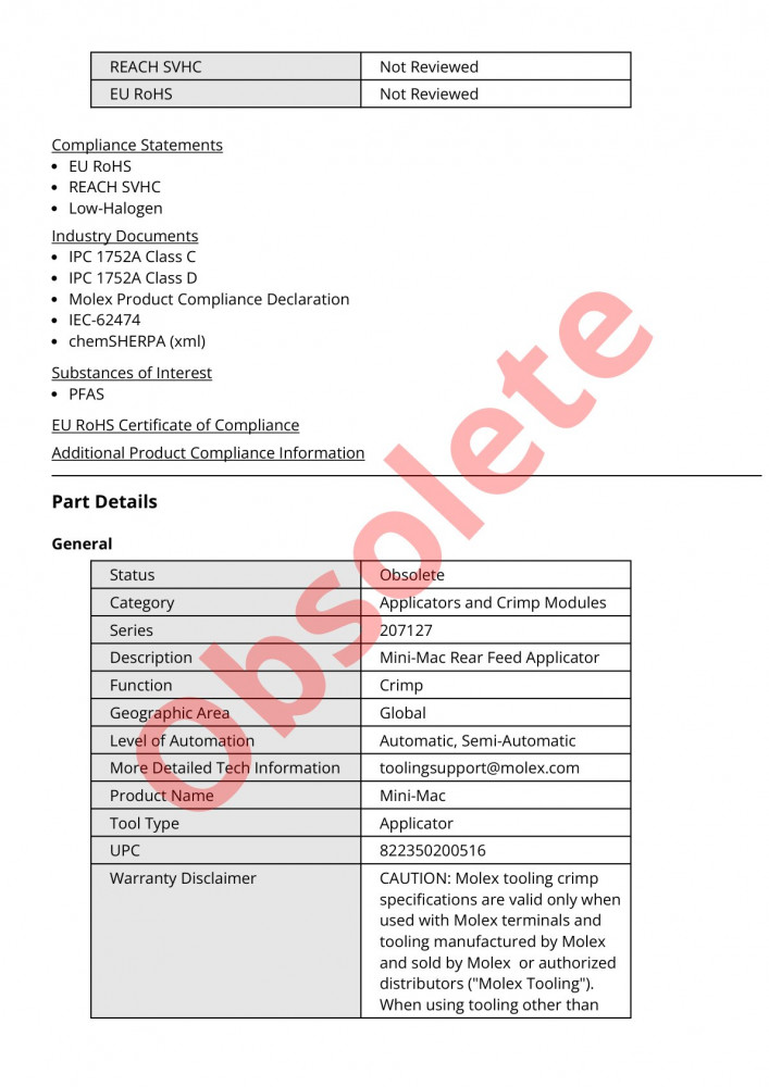 Molex 638021000 tooling document image 2