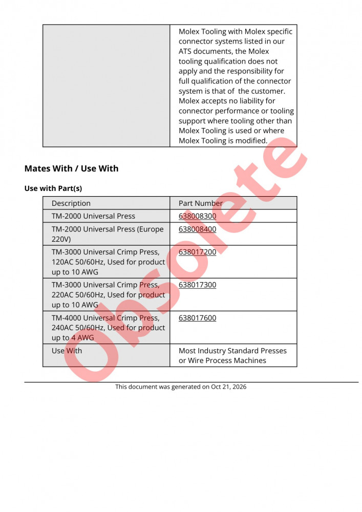 Molex 638021000 tooling document image 3