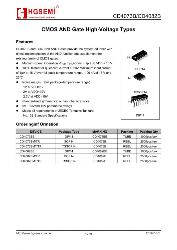 CD4073B datasheet page 1