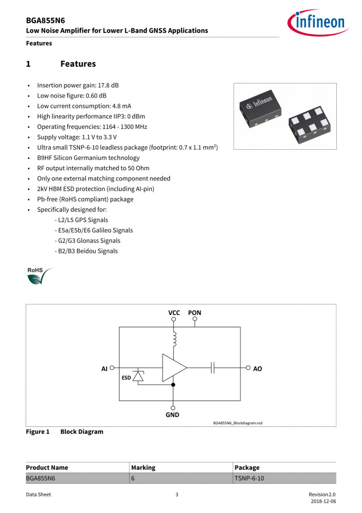BGA855N6 datasheet page 3