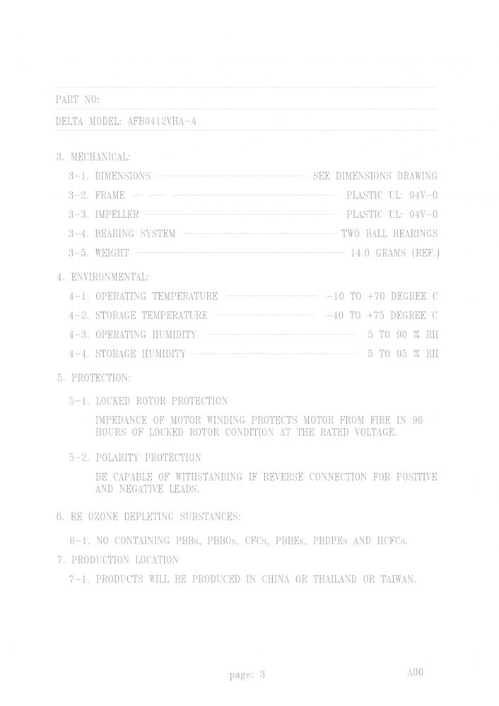AFB0412VHA-A specification page 3