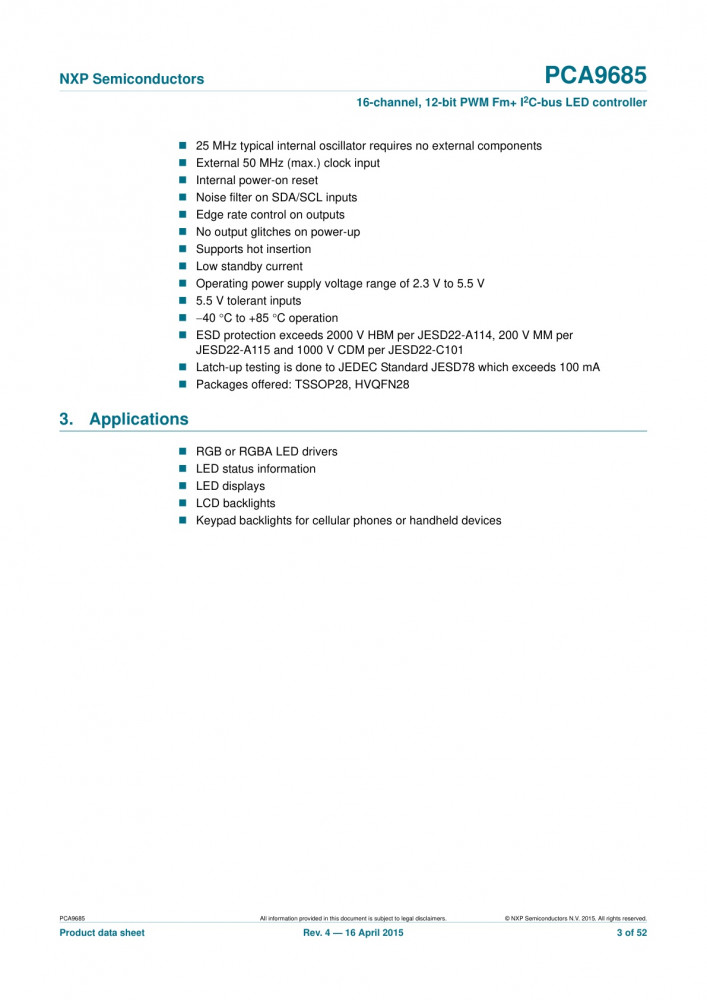 PCA9685 document page 3