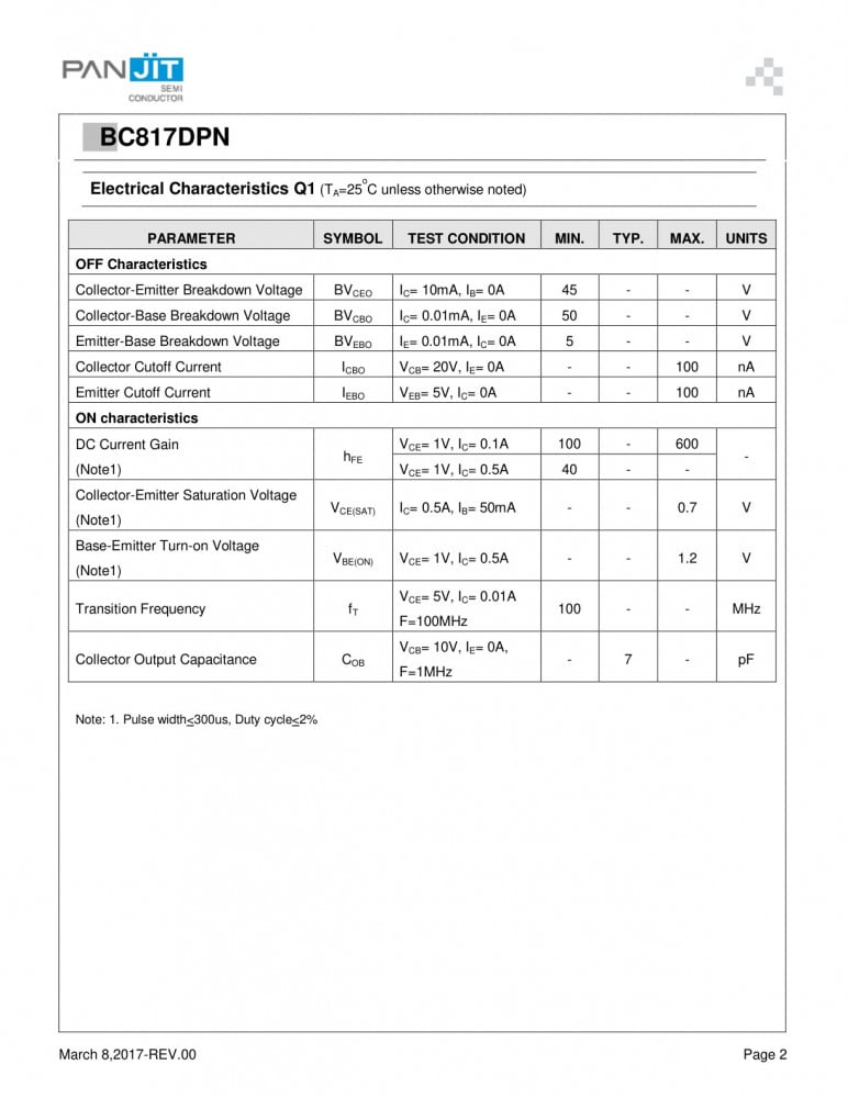 BC817DPN datasheet page 2