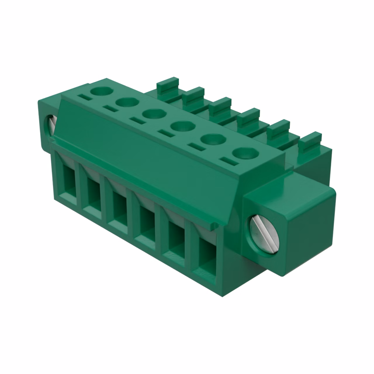 3.81mm Pitch Eurostyle Horizontal Plug, with Retention Screws, Green Housing, 6 Circuits for sale