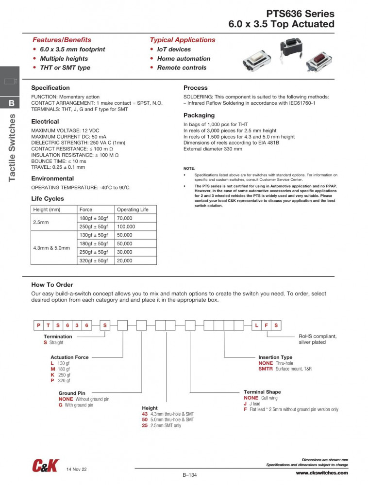 PTS636SM43JSMTRLFS technical document page 1