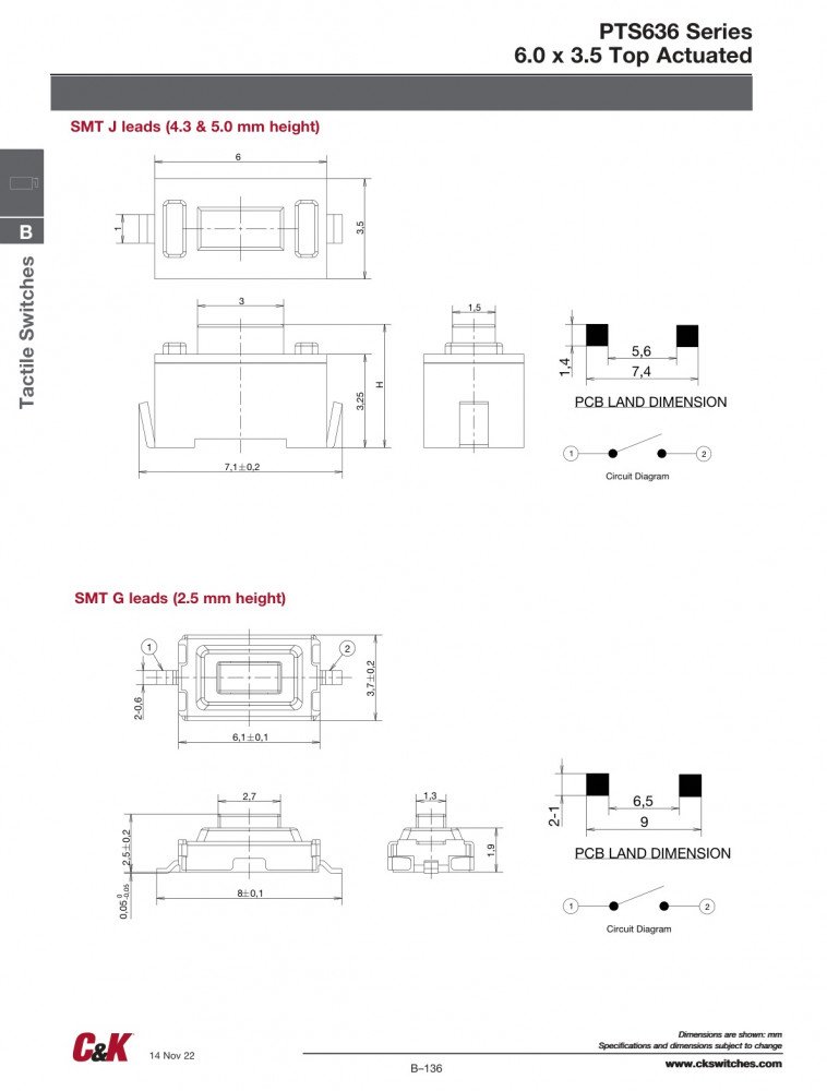 PTS636SM43JSMTRLFS technical document page 3