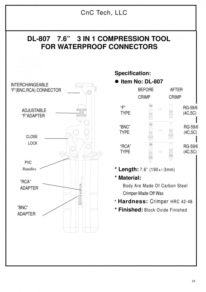CNC Tech DL-807 product documentation image