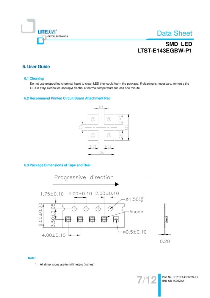 LTST-E143EGBW-P1 datasheet page 8