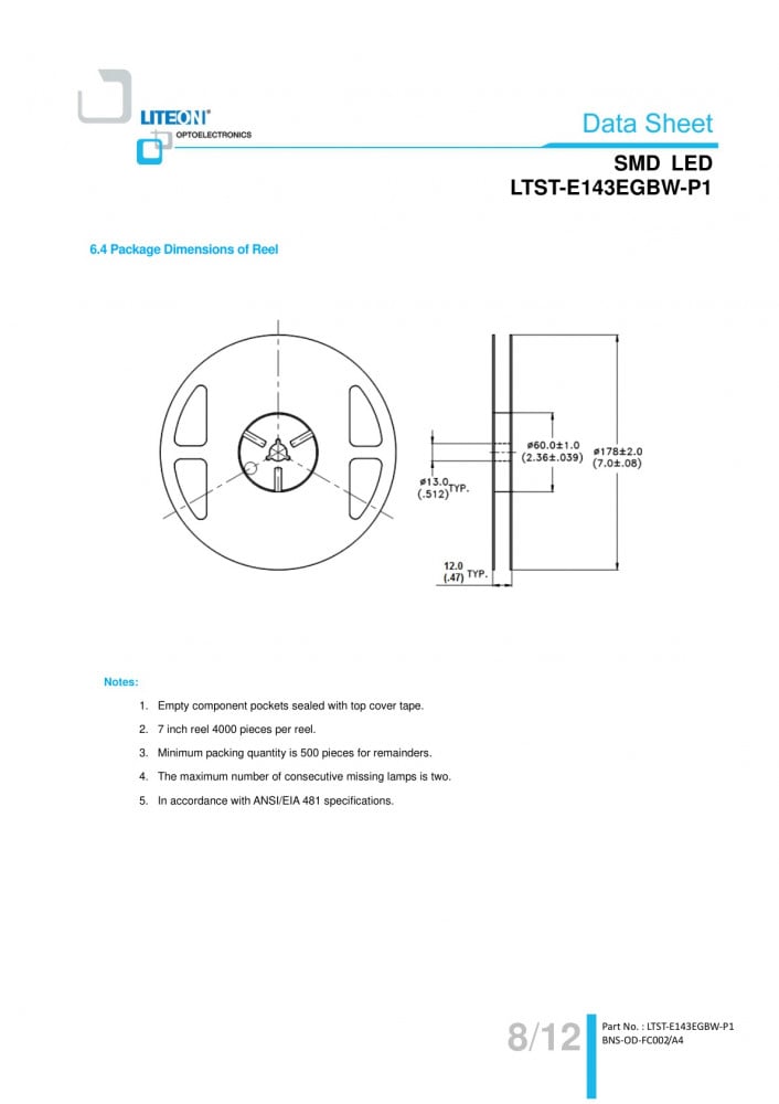 LTST-E143EGBW-P1 datasheet page 9
