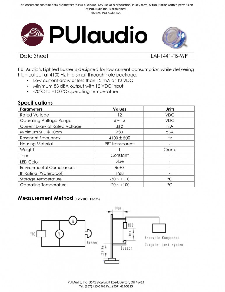 LAI-1441-TB-WP datasheet page 1