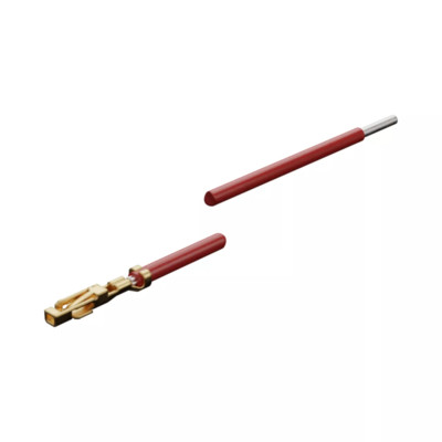 Pre-Crimped Lead iGrid-Female-to-Pigtail, Gold (Au) Plating, 450.00mm Length, 22 AWG, Red for sale