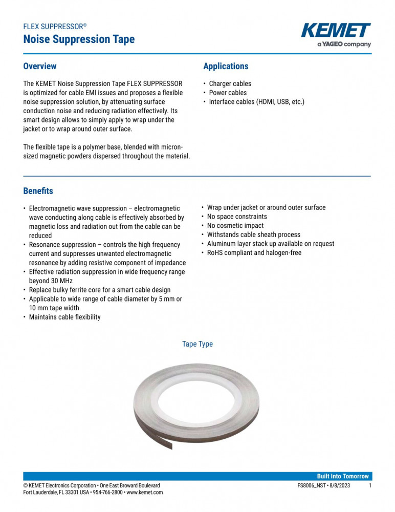 KEMET FX5 FLEX SUPPRESSOR datasheet page 1