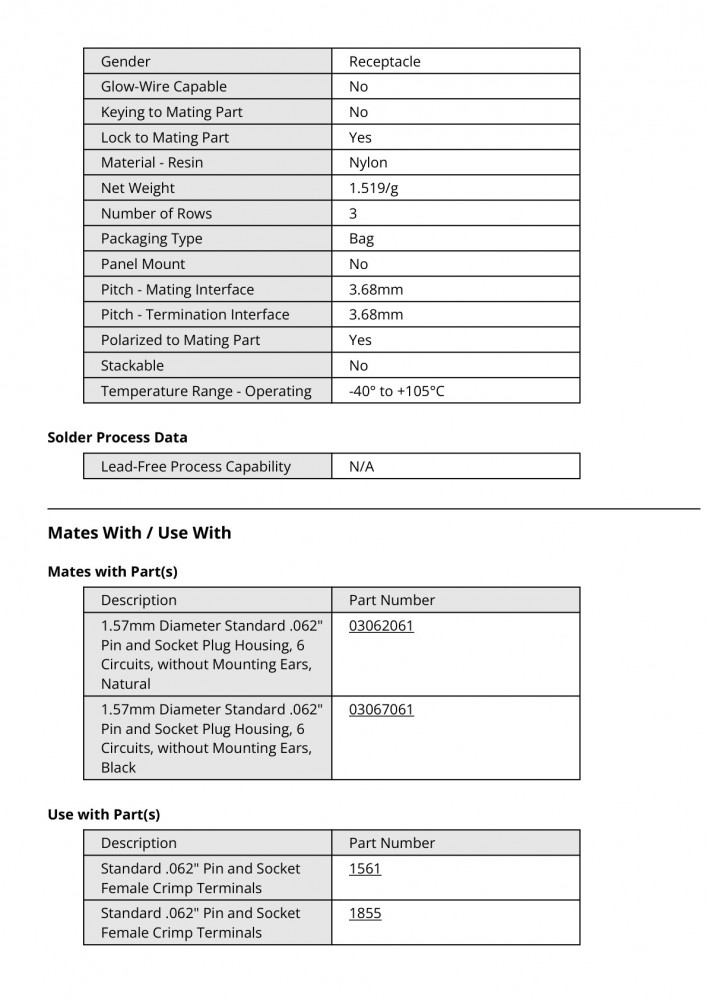 MOLEX product specification page 3