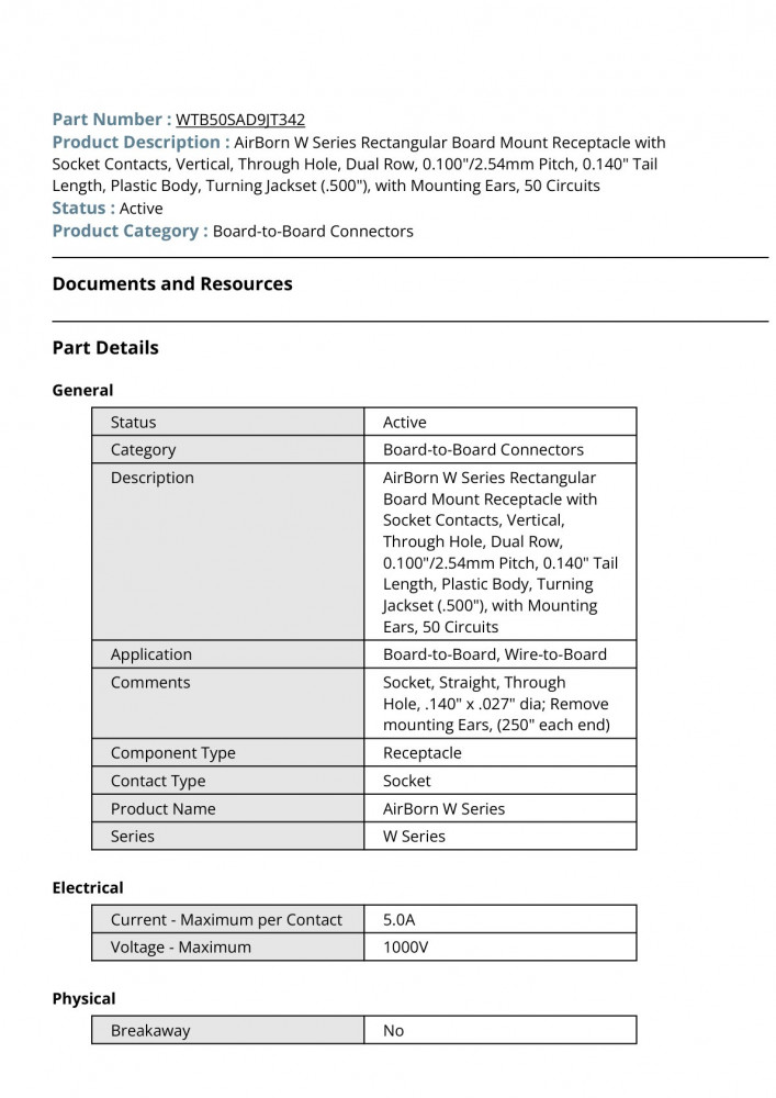 WTB50SAD9JT342 technical document image 1