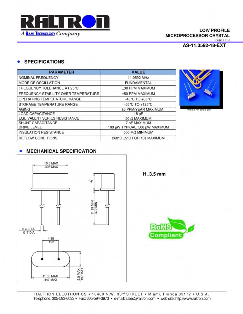 AS-11.0592-18-EXT technical document page 1