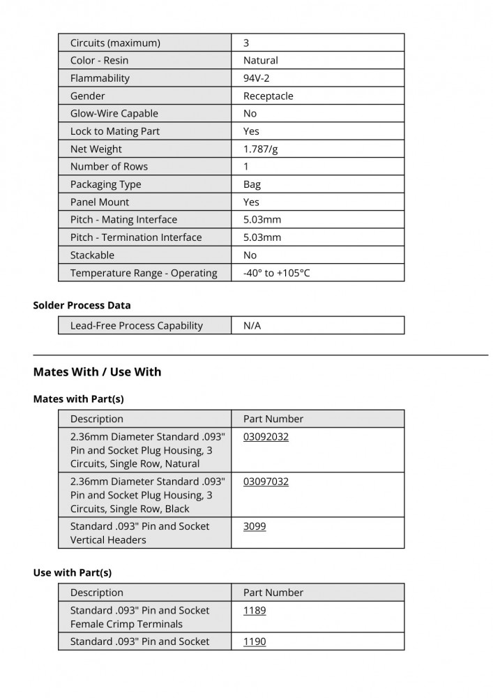 Molex technical document image, page 3