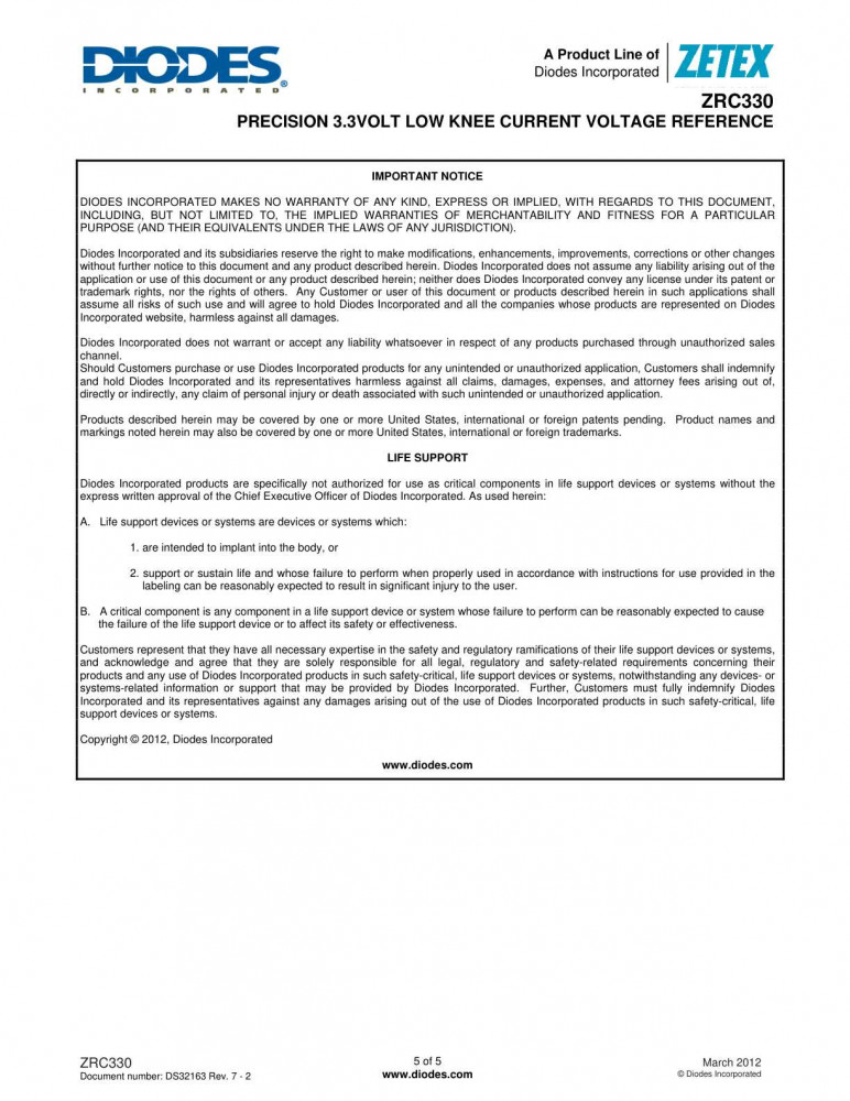ZRC330F03TA technical document page 5