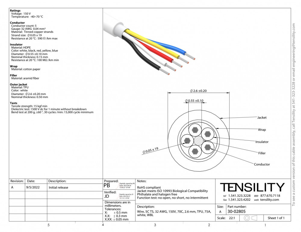 Tensility International 30-02805 product drawing