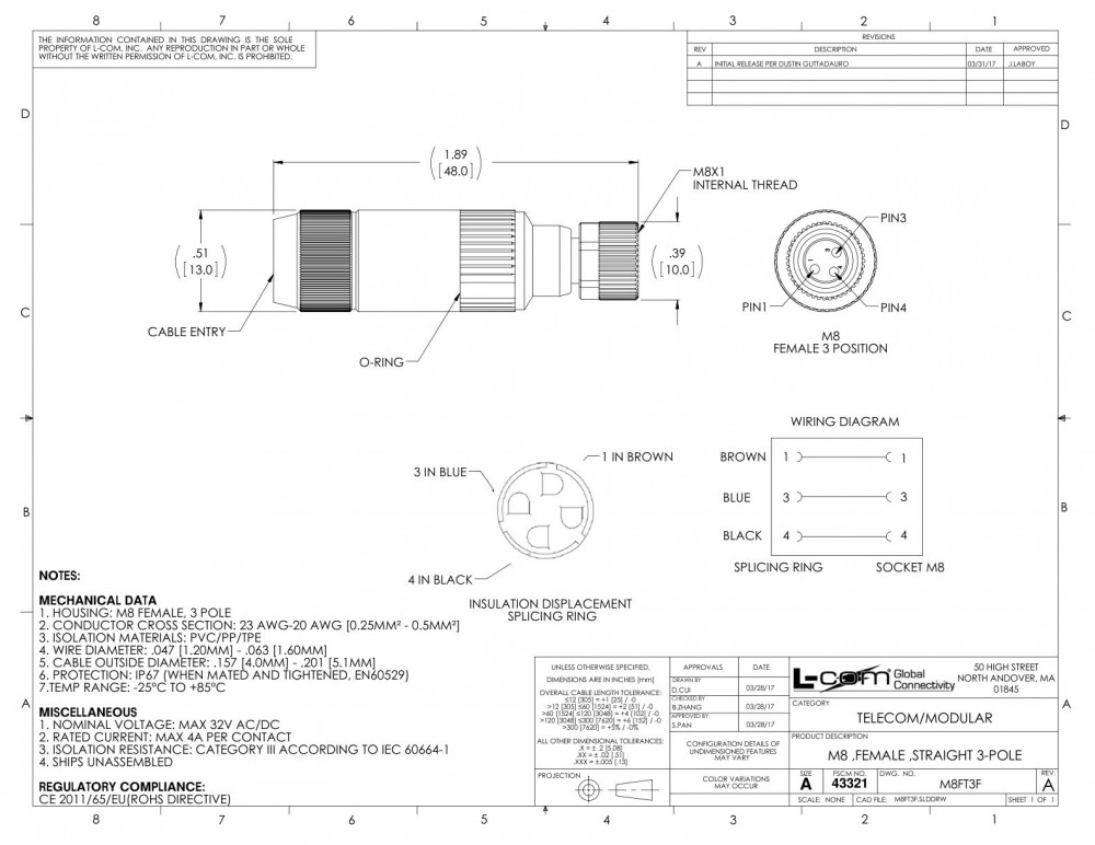 L-com M8FT3F technical document preview