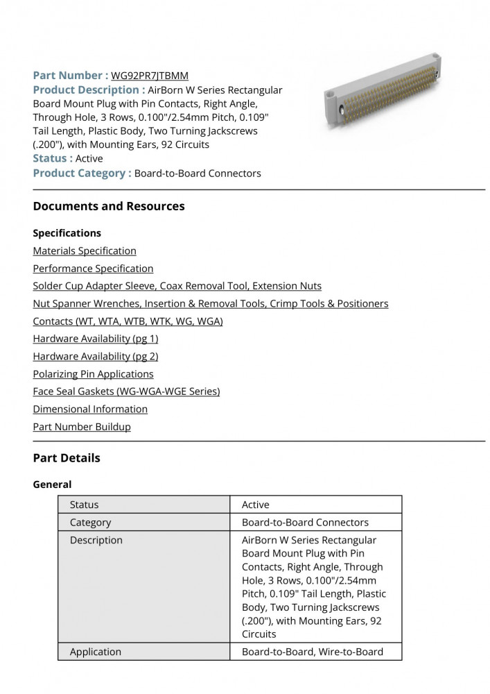 WG92PR7JTBMM technical document image, page 1