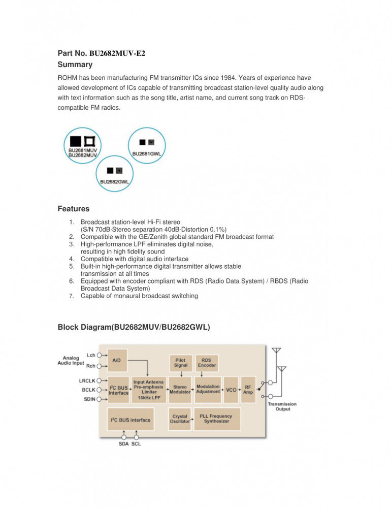 BU2682MUV-E2 technical document page 1