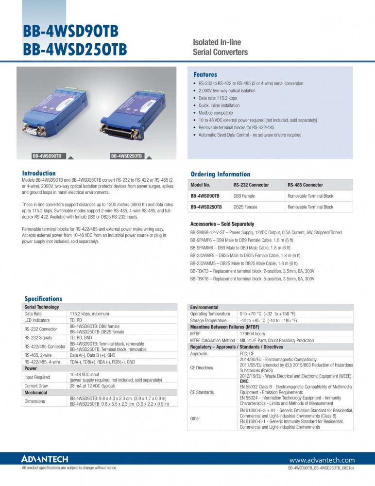 BB-4WSD25OTB product document preview