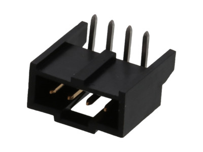 C-Grid III PCB Header, 2.54mm Pitch, Through Hole, Single Row, Right-Angle, Shrouded, 7 Circuits, 0.38µm Gold (Au) Plating