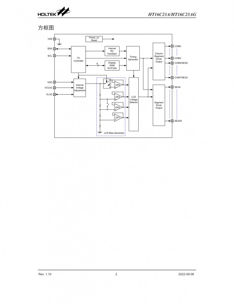 HT16C23A datasheet page 2