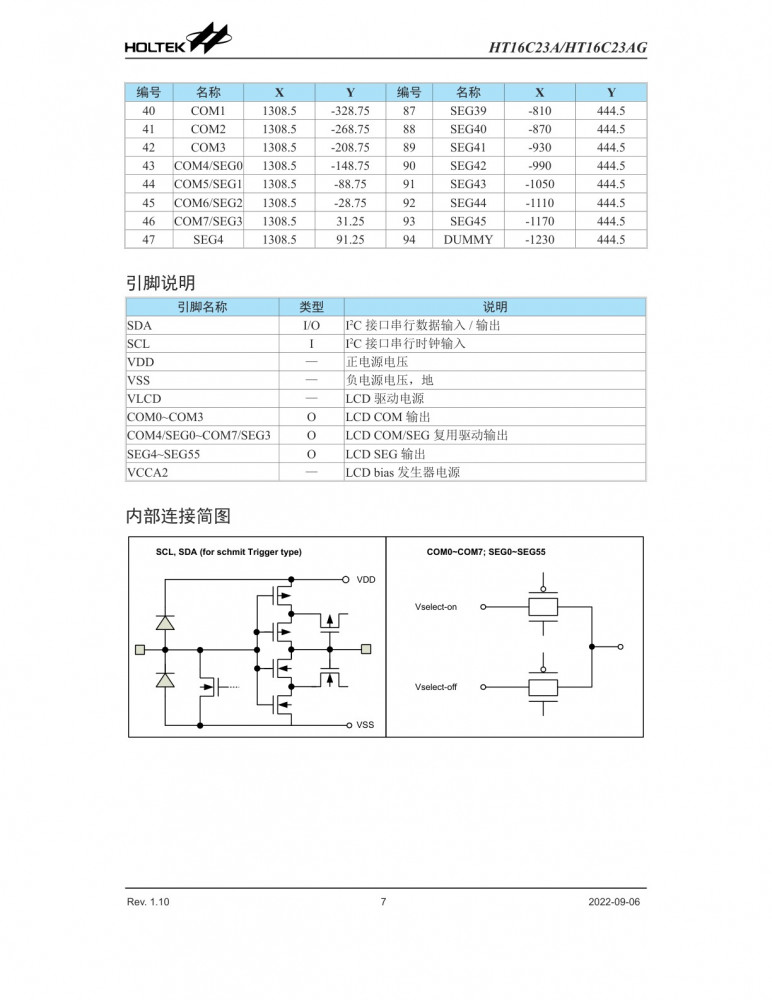 HT16C23A datasheet page 7