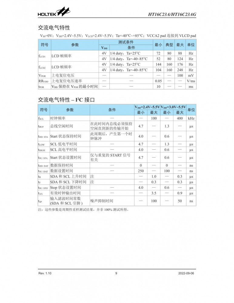 HT16C23A datasheet page 9