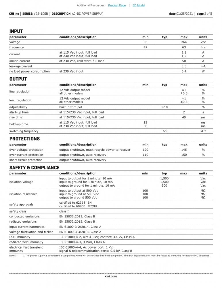 CUI VGS-100B-48 datasheet page 2