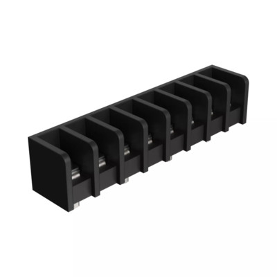 12.70mm Pitch, Single Row, Tri-Barrier Terminal Strip, without Mounting Ends, Black, Steel Screws, 8 Circuits for sale