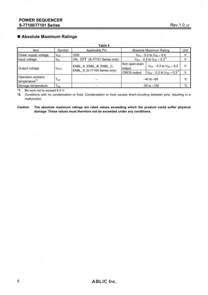 ABLIC S-77100/77101 datasheet page 6