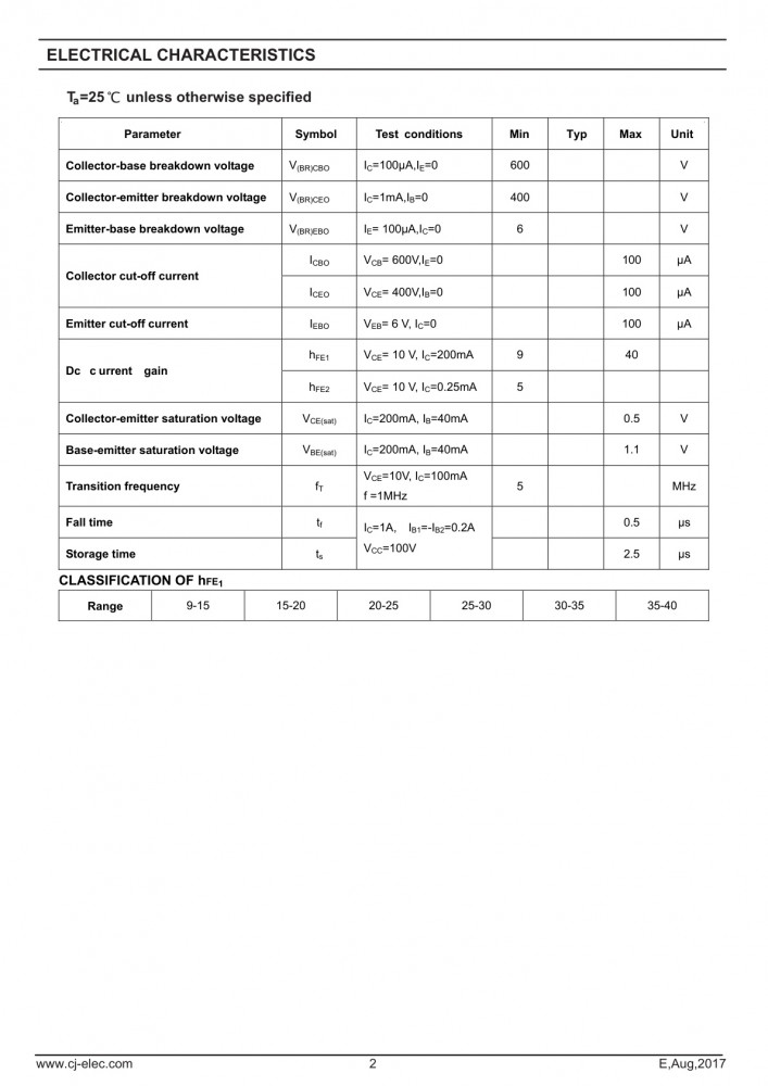 3DD13002B datasheet page 2