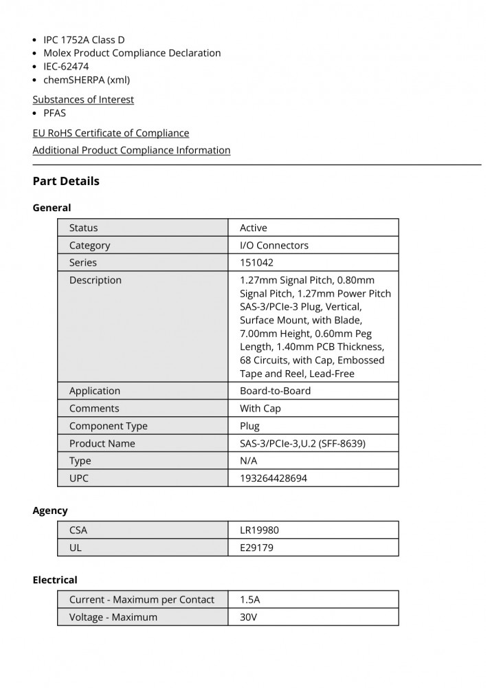 MOLEX connector technical document page 2
