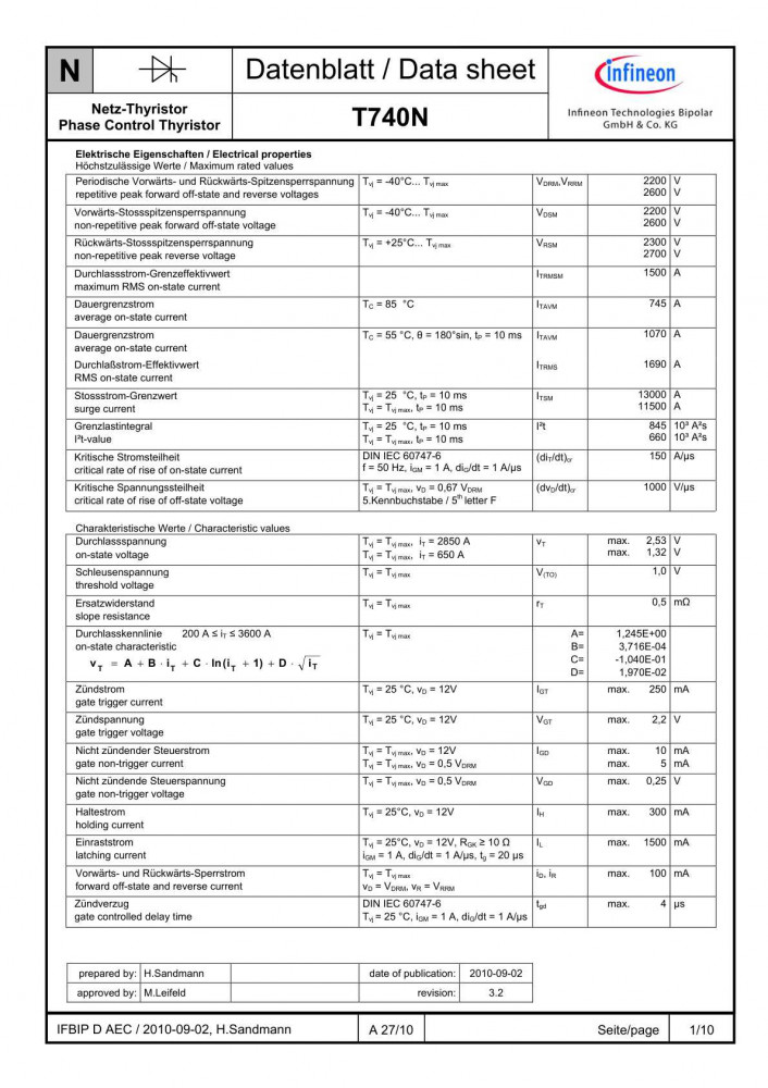 T740N26TOF datasheet page 1