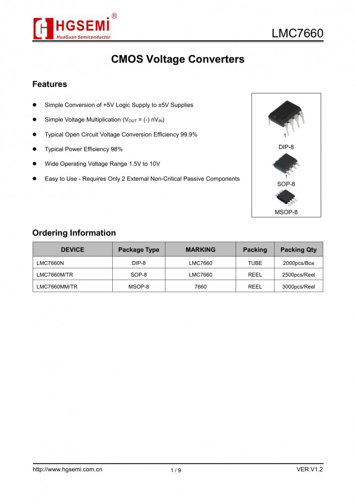 LMC7660N datasheet page 1
