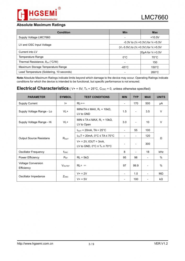LMC7660N datasheet page 3