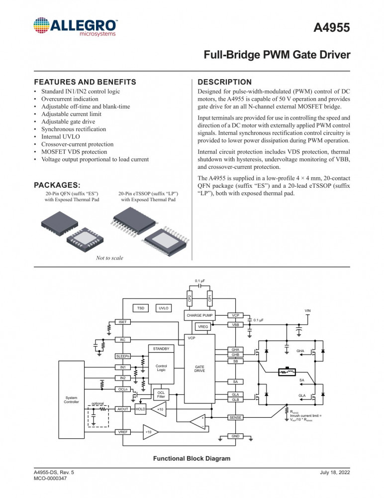 A4955 datasheet page 1