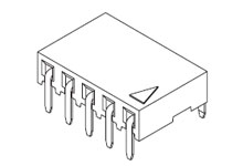 C-Grid III PCB Receptacle, 2.54mm Pitch, Single Row, Right-Angle, Shrouded, 2 Circuits, Tin (Sn) Plating