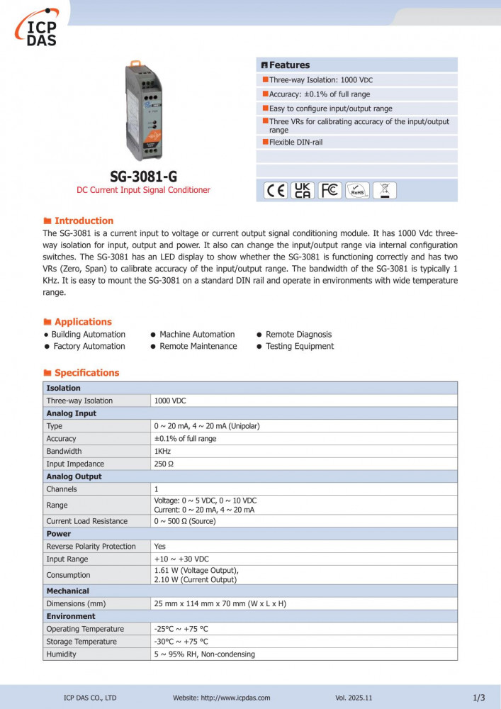 SG-3081 technical document page 1
