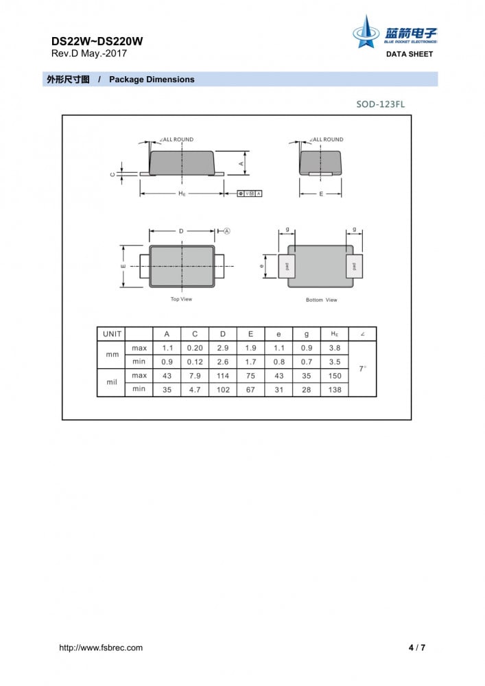 DS220W datasheet page 4
