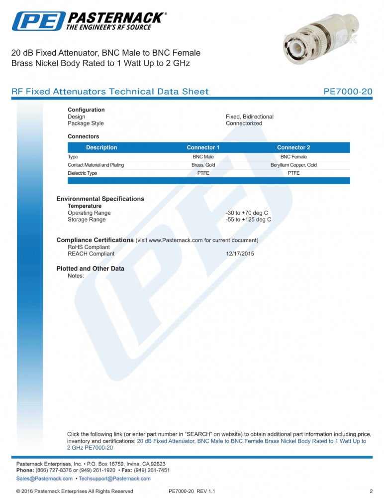PE7000-20 datasheet page 2