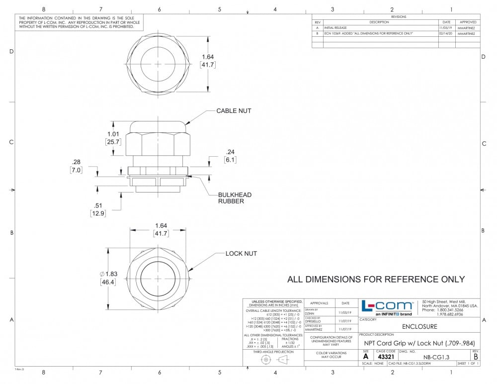 L-com NB-CG1.3 technical document page