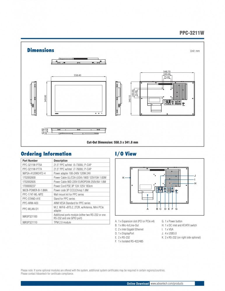 PPC-3211W product documentation page 2