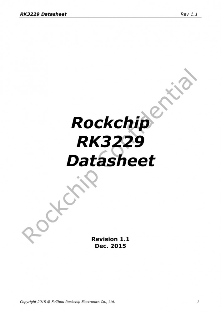 RK3229 datasheet page 1