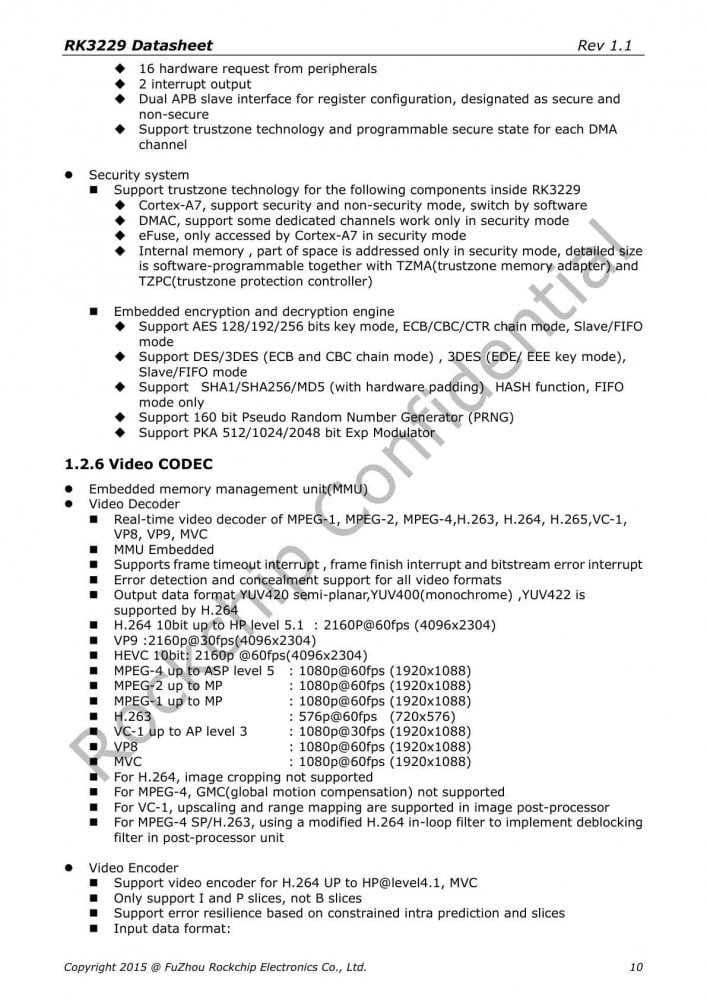 RK3229 datasheet page 10