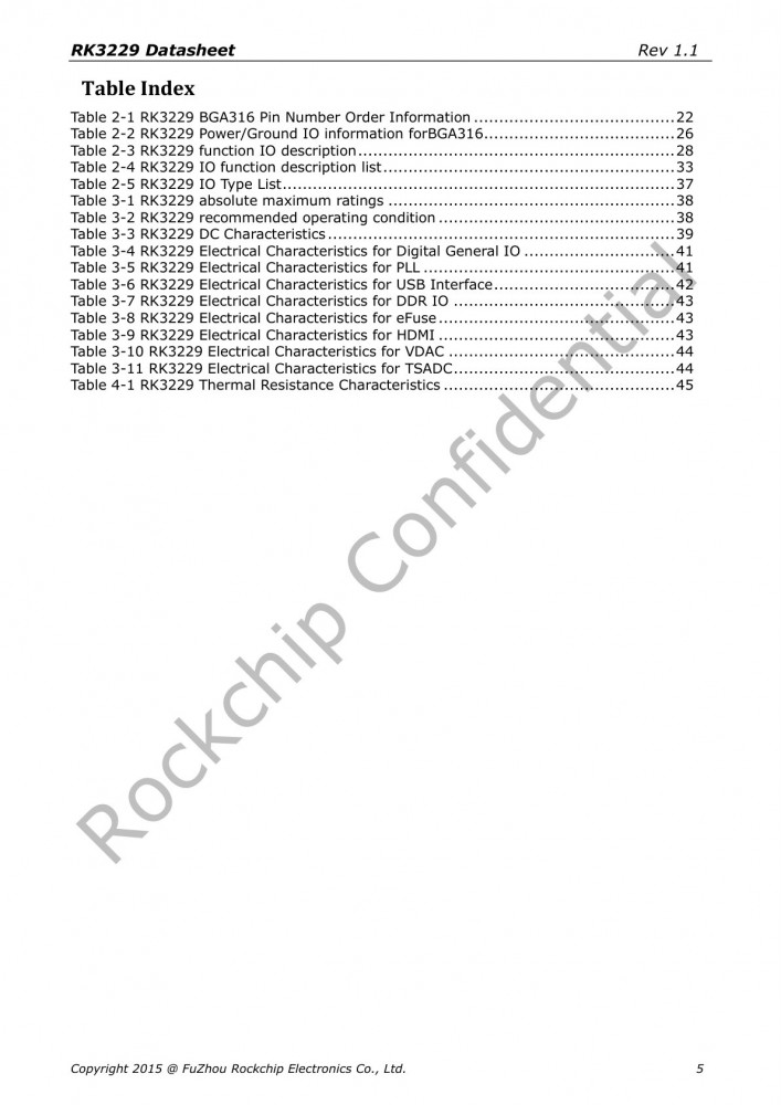 RK3229 datasheet page 5