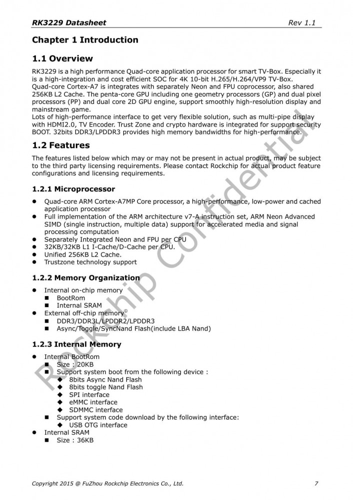 RK3229 datasheet page 7