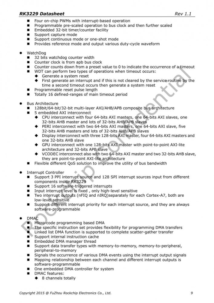 RK3229 datasheet page 9
